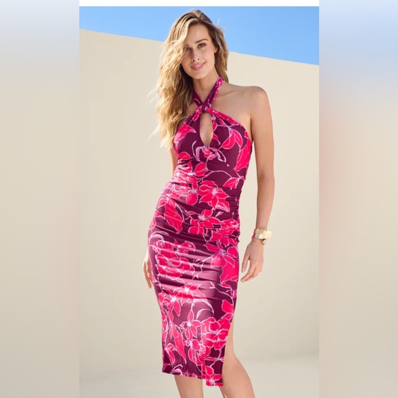 VENUS | Dresses | Nwot Venus Floral Halter Bodycon Dress Small | Poshmark